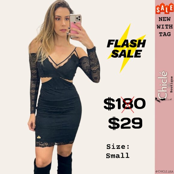 Chicle USA | Dresses | New Lace Long Sleeves Dress Small | Poshmark